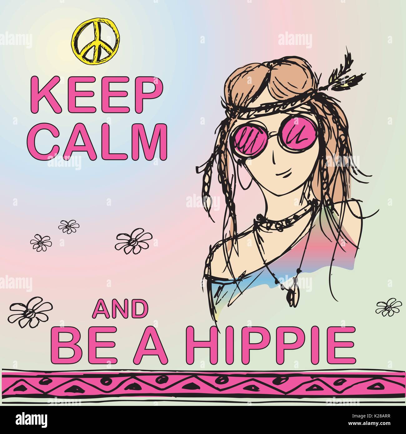 Peace hippie sign smile Stock Vector Images - Alamy