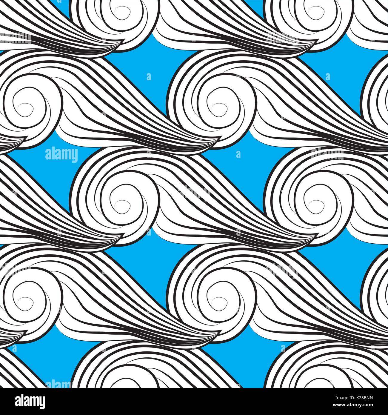 seamless pattern with waves, vector illustration Stock Vector Image ...