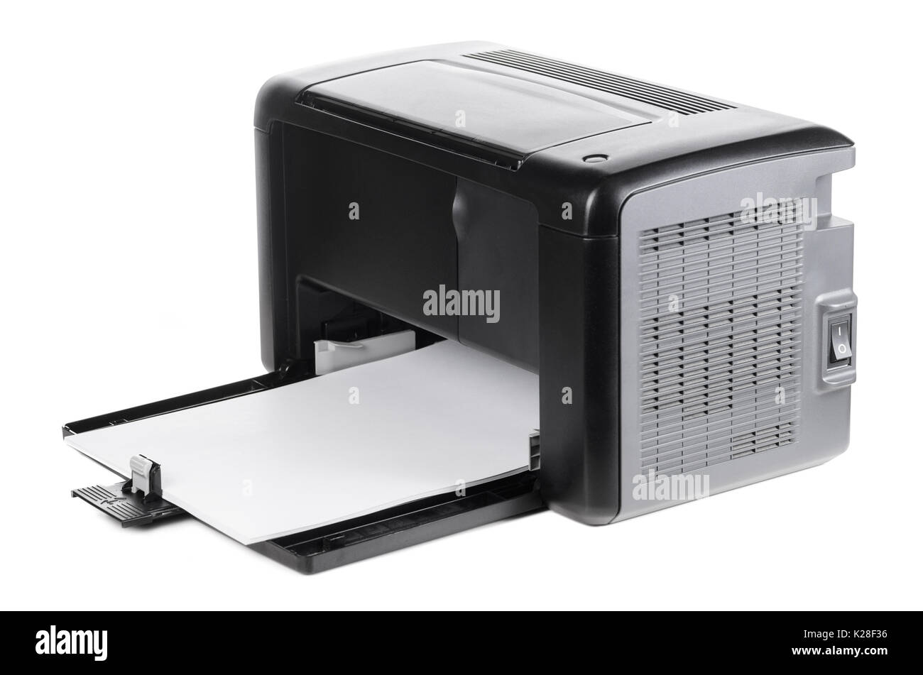 Compact laser home printer isolated on white background Stock Photo - Alamy