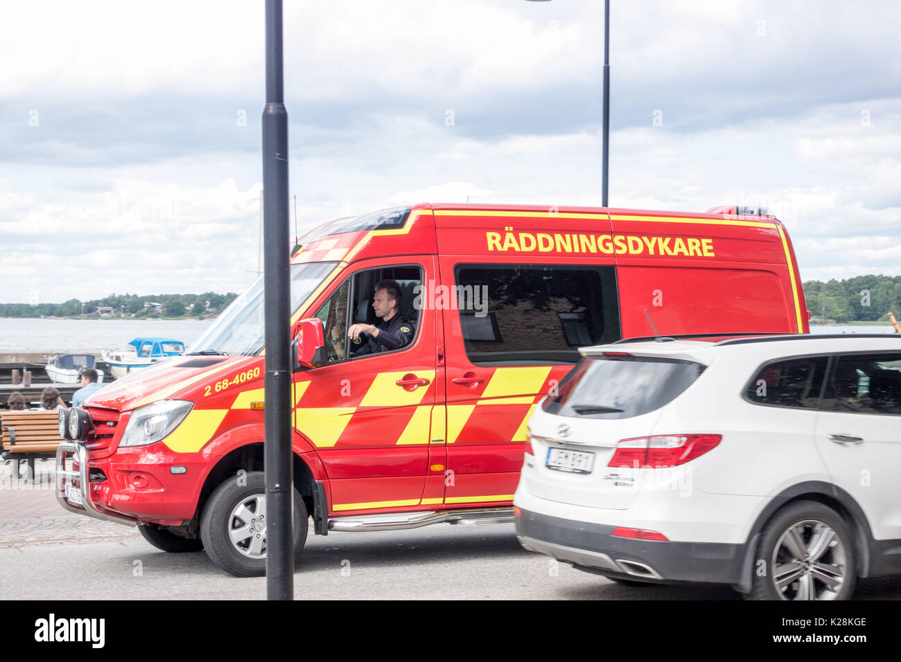 Vastervik, Sweden- July 31, 2017: fire department rescue diver Stock ...