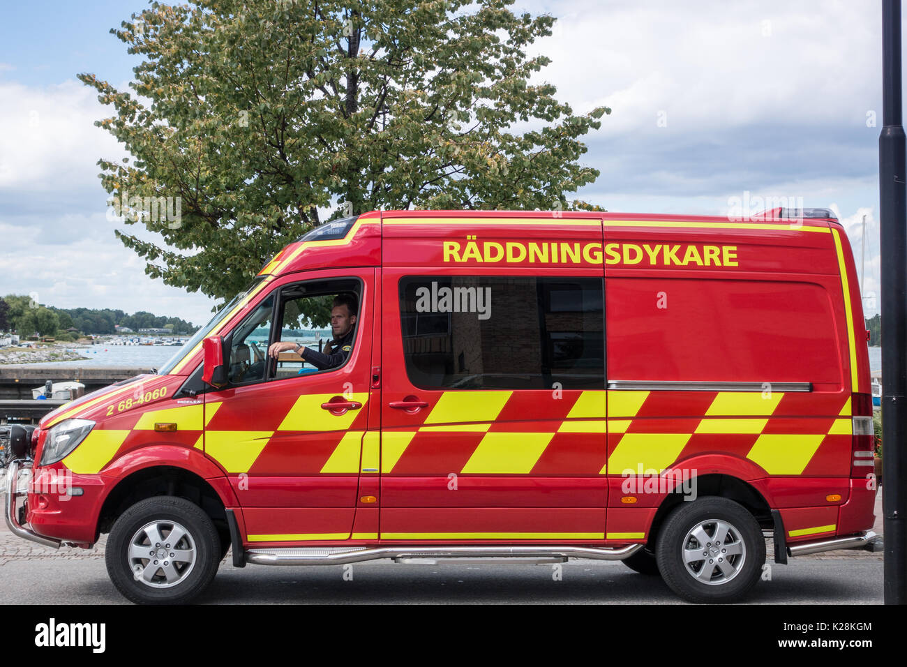 Vastervik, Sweden- July 31, 2017: fire department rescue diver Stock ...