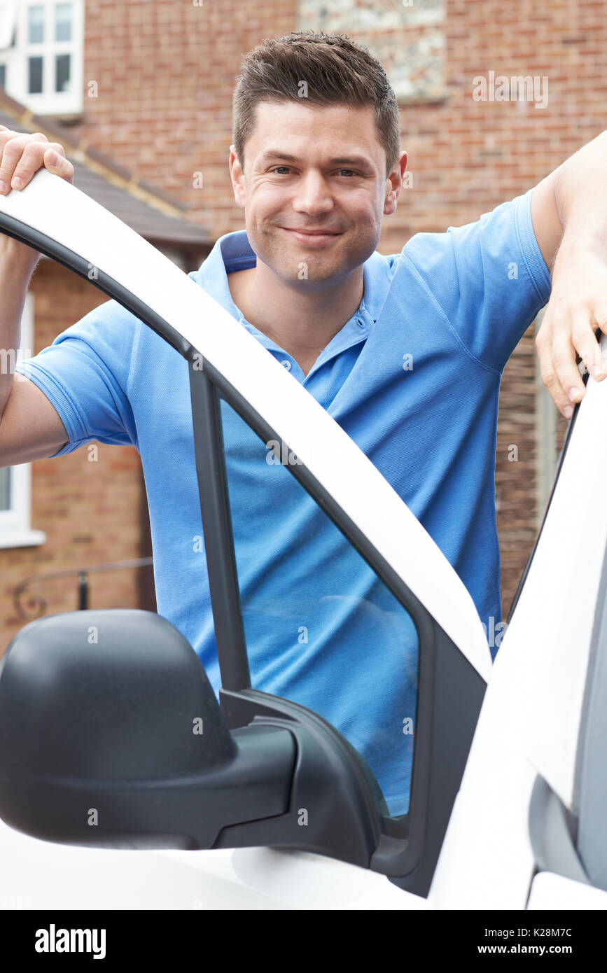 One man worker van hi-res stock photography and images - Alamy