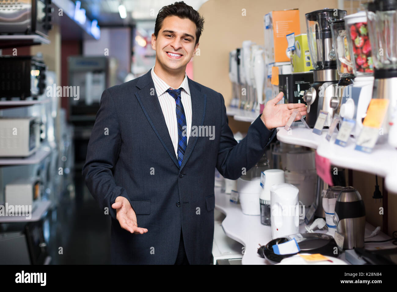 Indian male shop assistant hi-res stock photography and images - Alamy