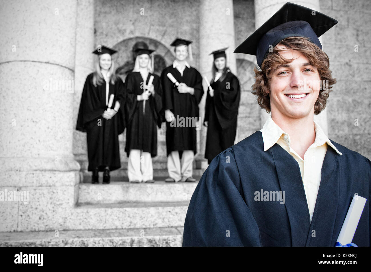 Male college graduate posing outdoors hi-res stock photography and ...