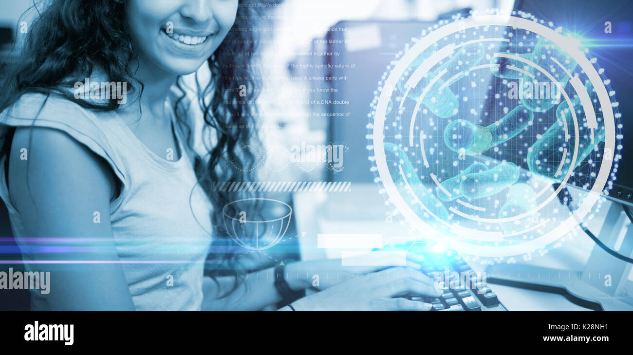 Composite image of digital image of dna interface Stock Photo - Alamy