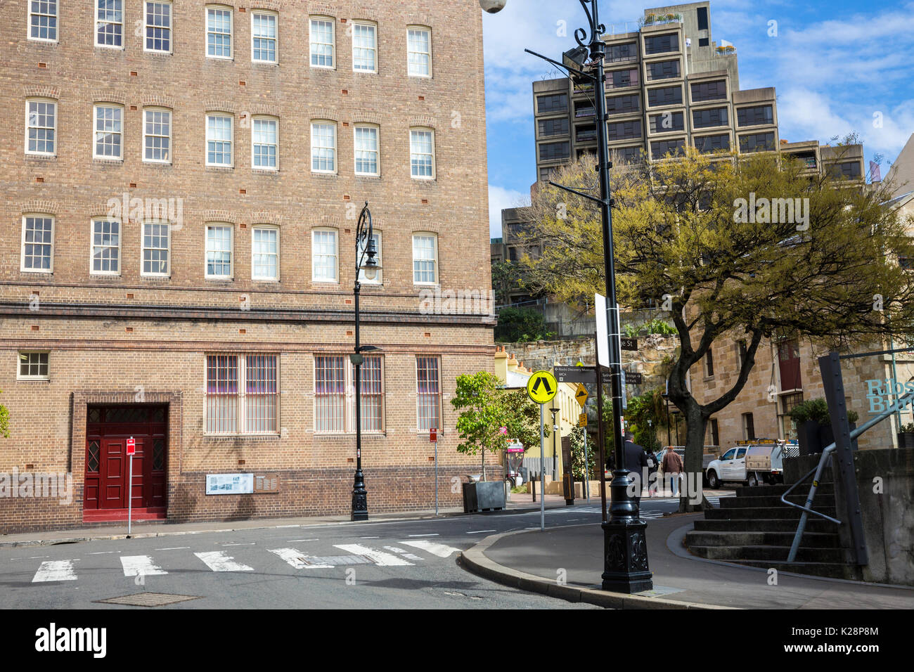 Old settlement building in The Rocks area of Sydney with the public ...