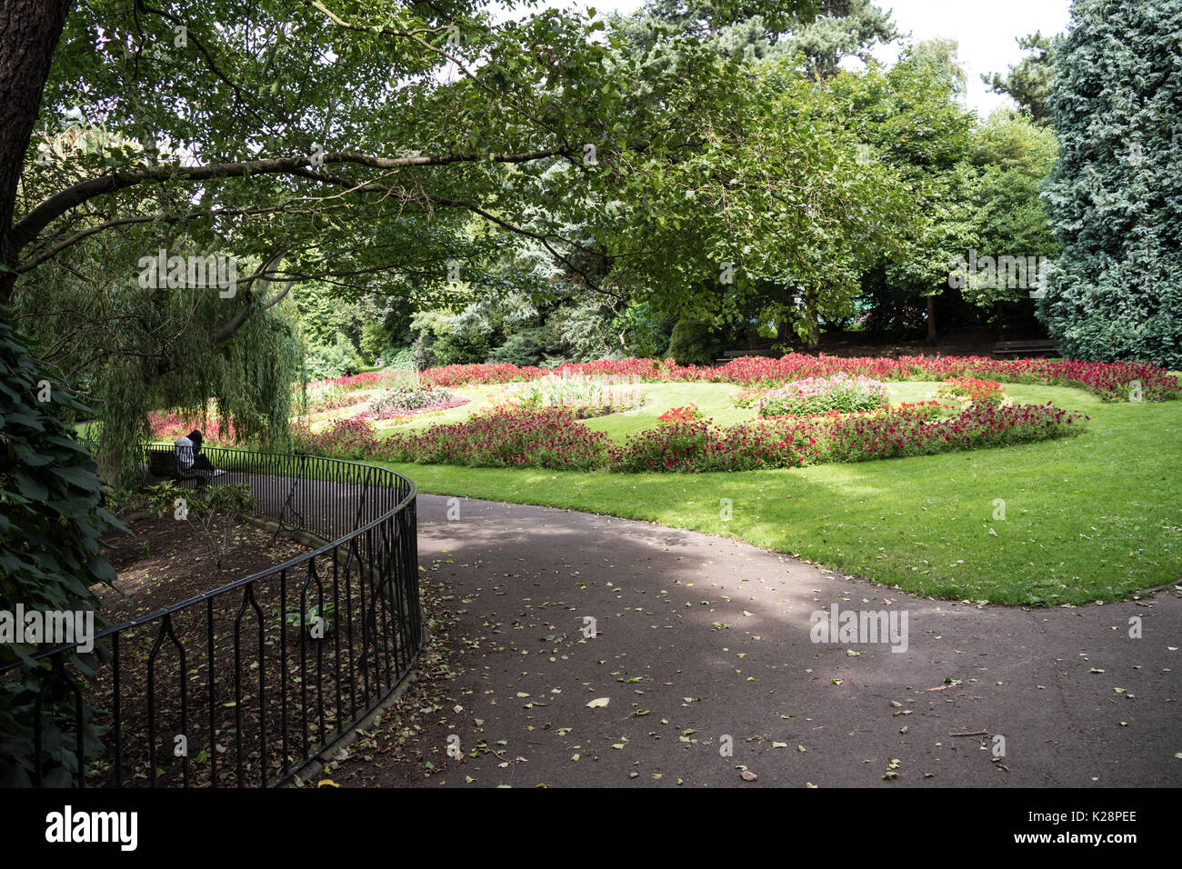 The Arboretum in the city of Nottingham showing Garden and Bedding ...