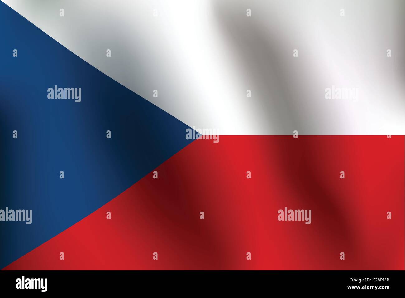Flag of Czech Republic with a little Waving, Shading & Flag Colors ...