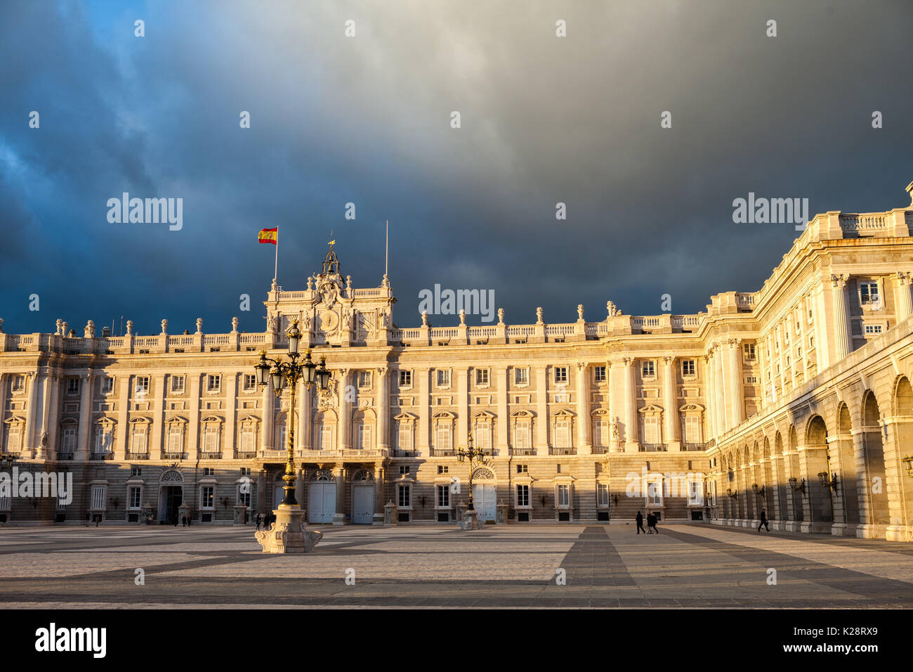 Royal Palace of Madrid at Sunset Stock Photo - Alamy