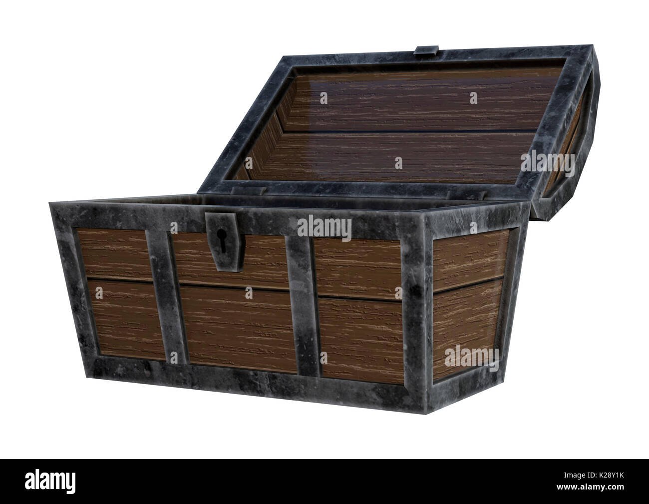 3D rendering of a treasure chest isolated on white background Stock ...
