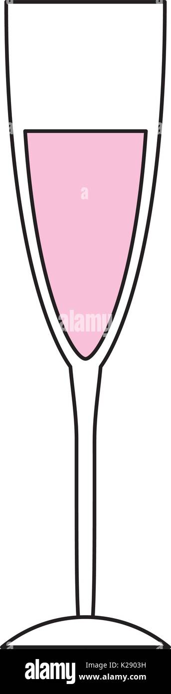 Pink champagne in glass Stock Vector Images - Alamy