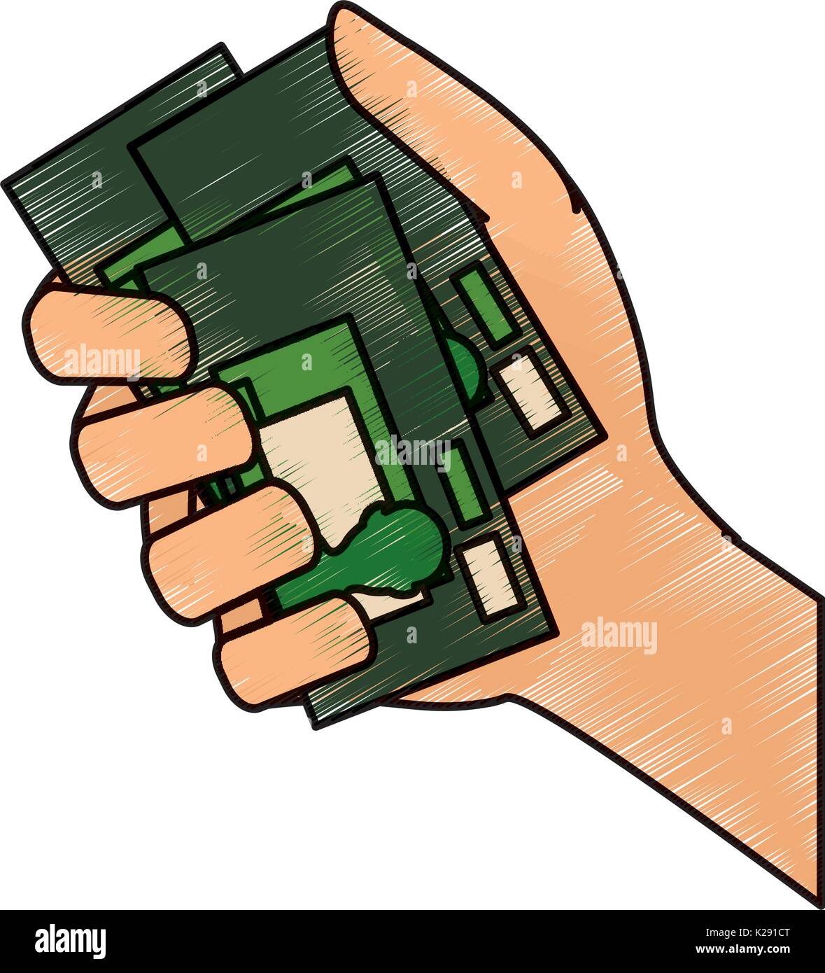 Hand with money Stock Vector Image & Art - Alamy