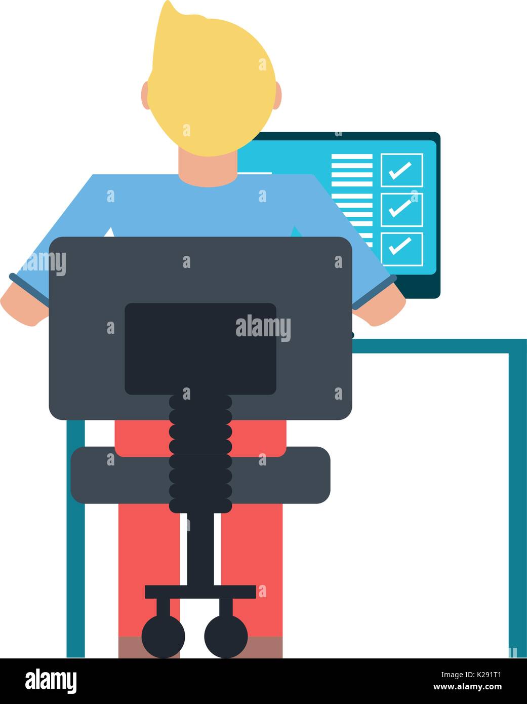 Man working with computer Stock Vector Image & Art - Alamy