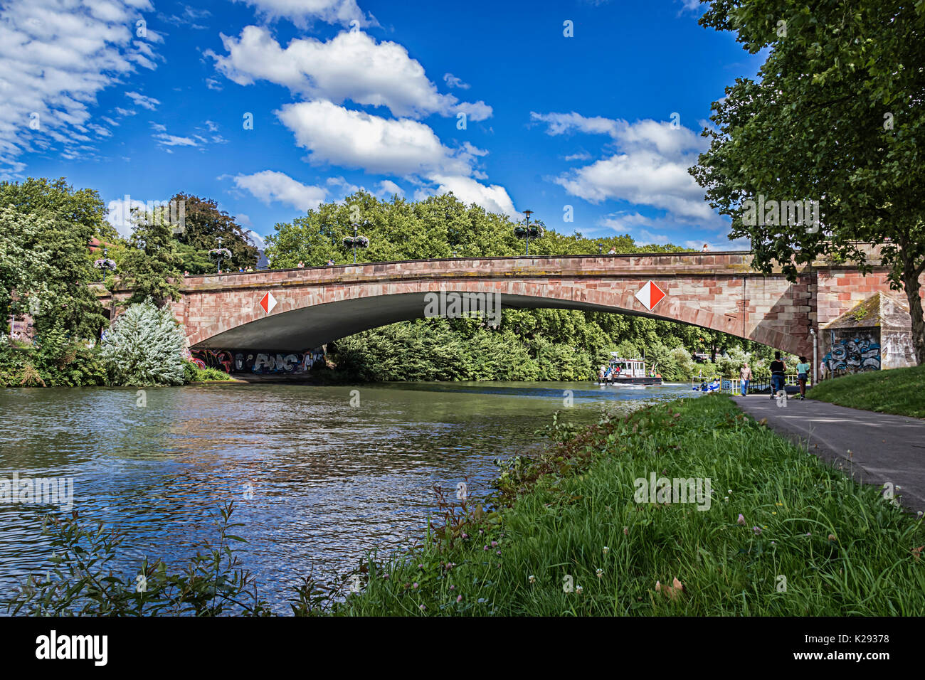 Bridge Over The "River Saar" In "Saarbrucken", "Germany Stock Photo - Alamy
