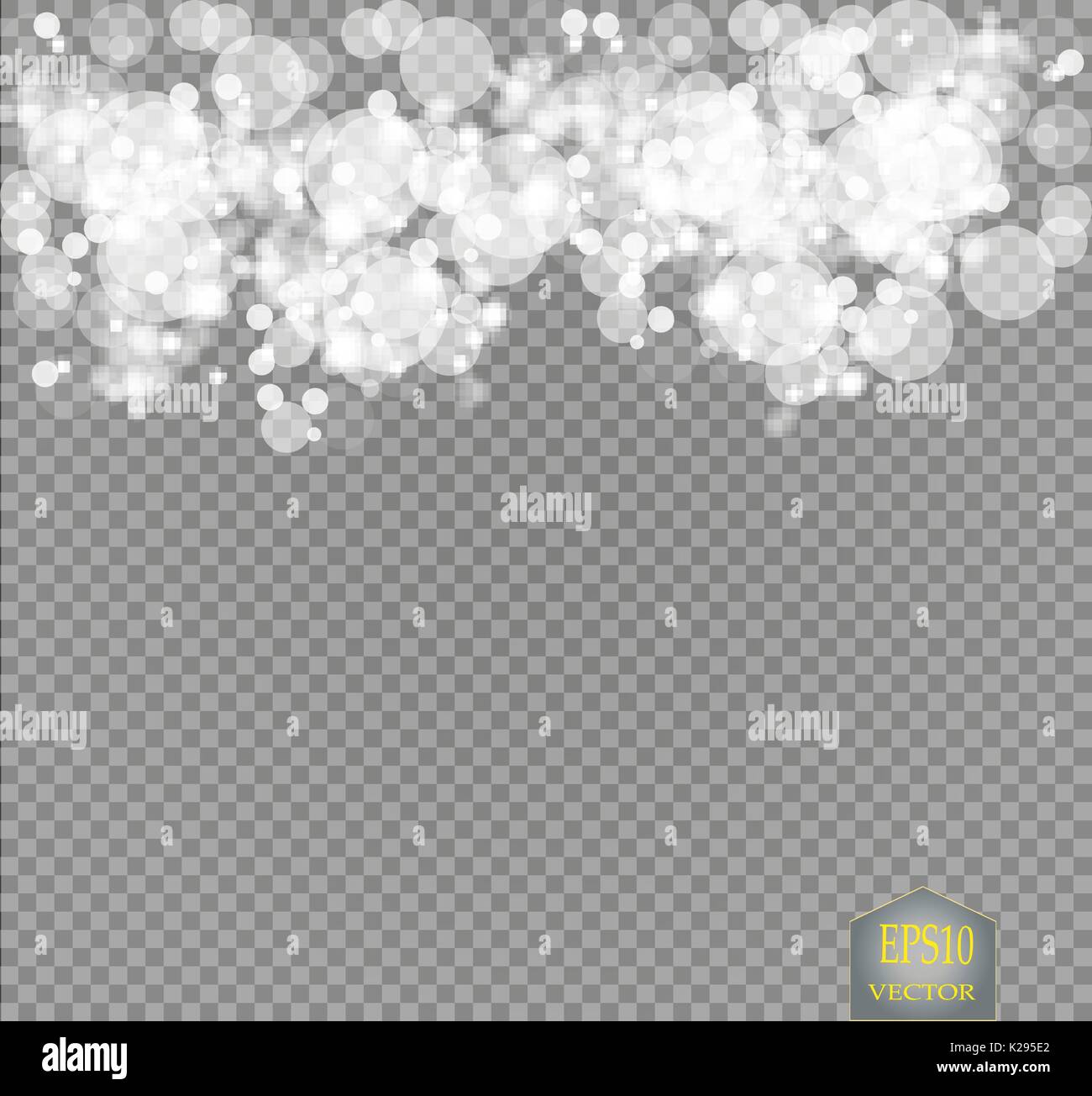 Abstract white bokeh effect explosion with sparks modern design. Glow star burst or firework ...