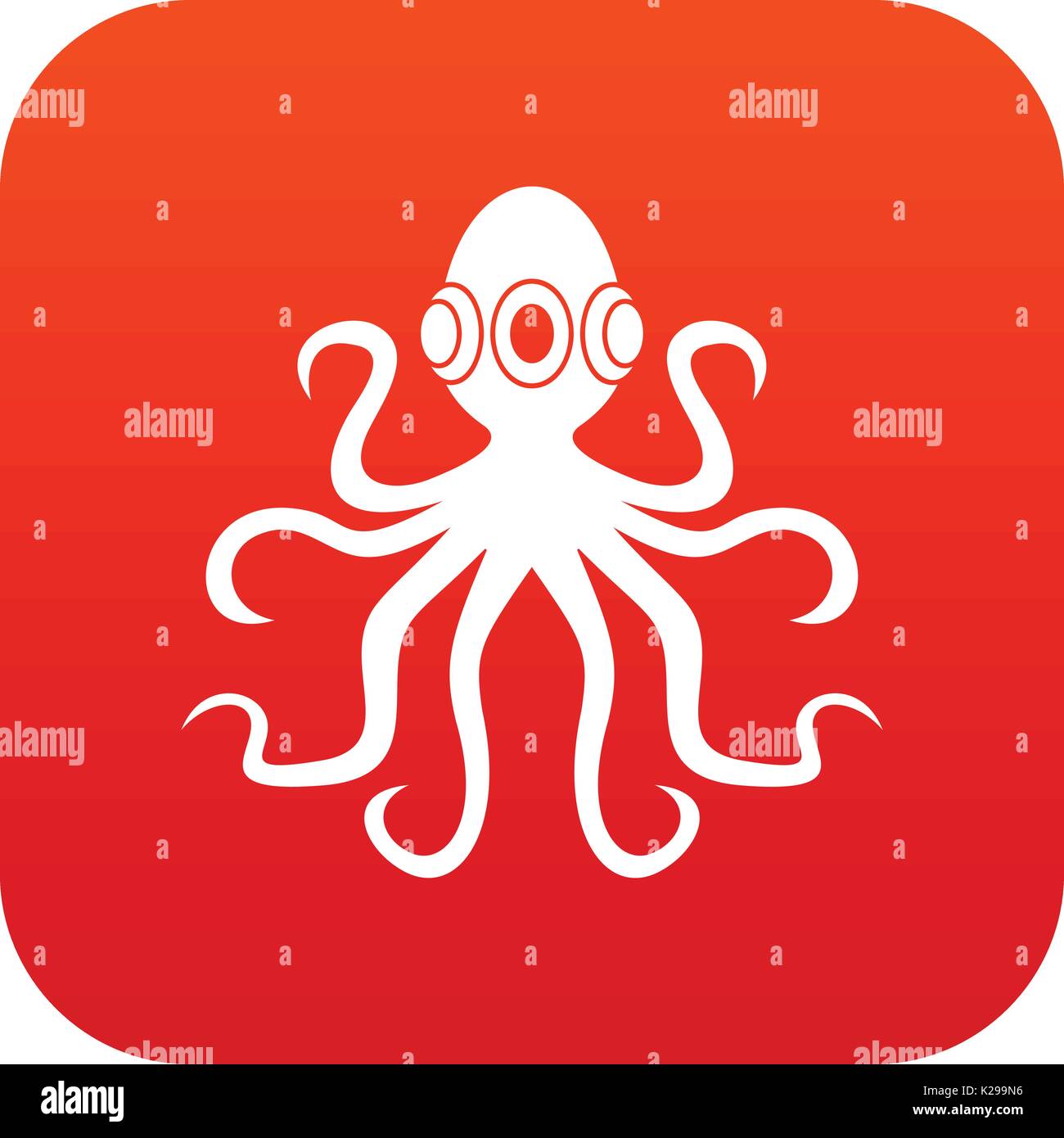 Octopus, icon digital red Stock Vector Image & Art - Alamy