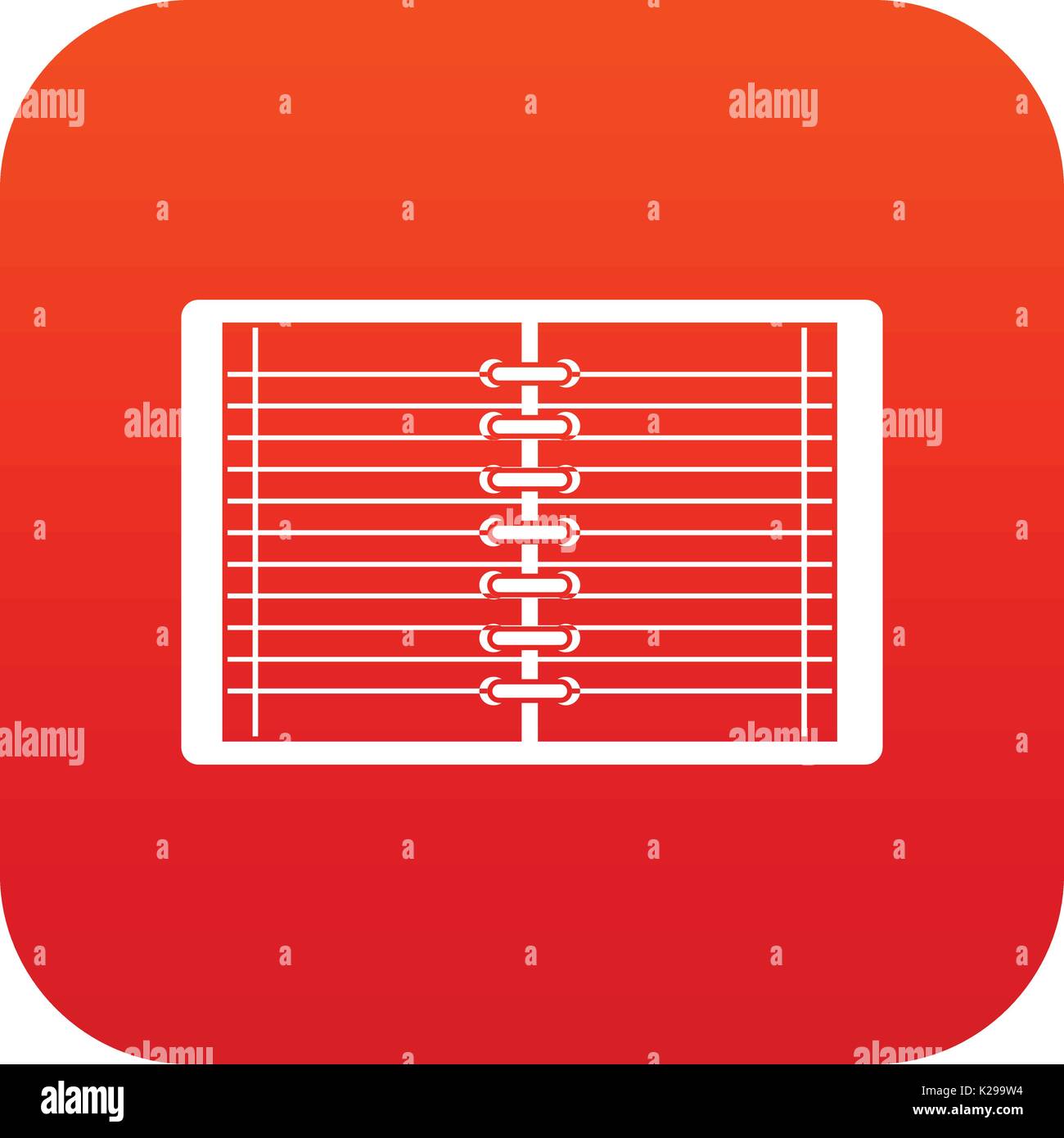 Open spiral lined notebook icon digital red Stock Vector Image & Art ...