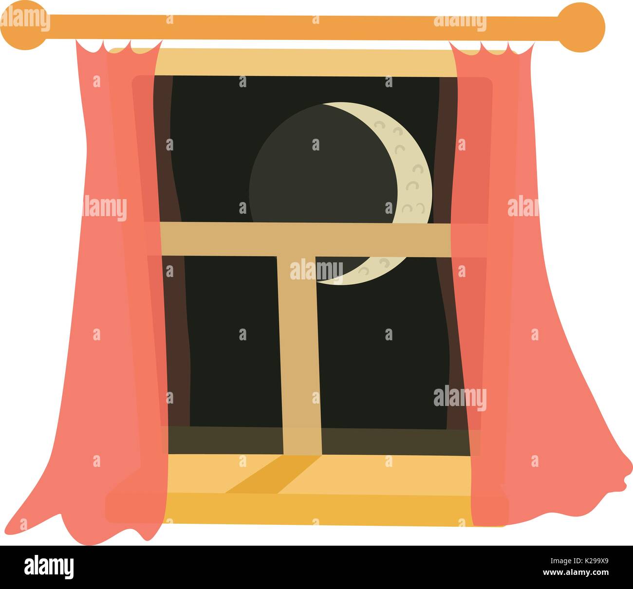 Window night icon, cartoon style Stock Vector Image & Art - Alamy