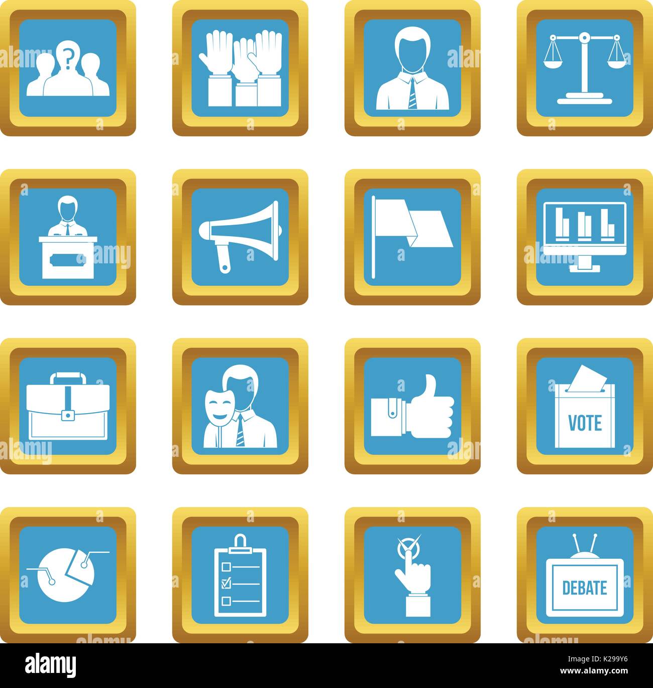 Election voting icons azure Stock Vector Image & Art - Alamy