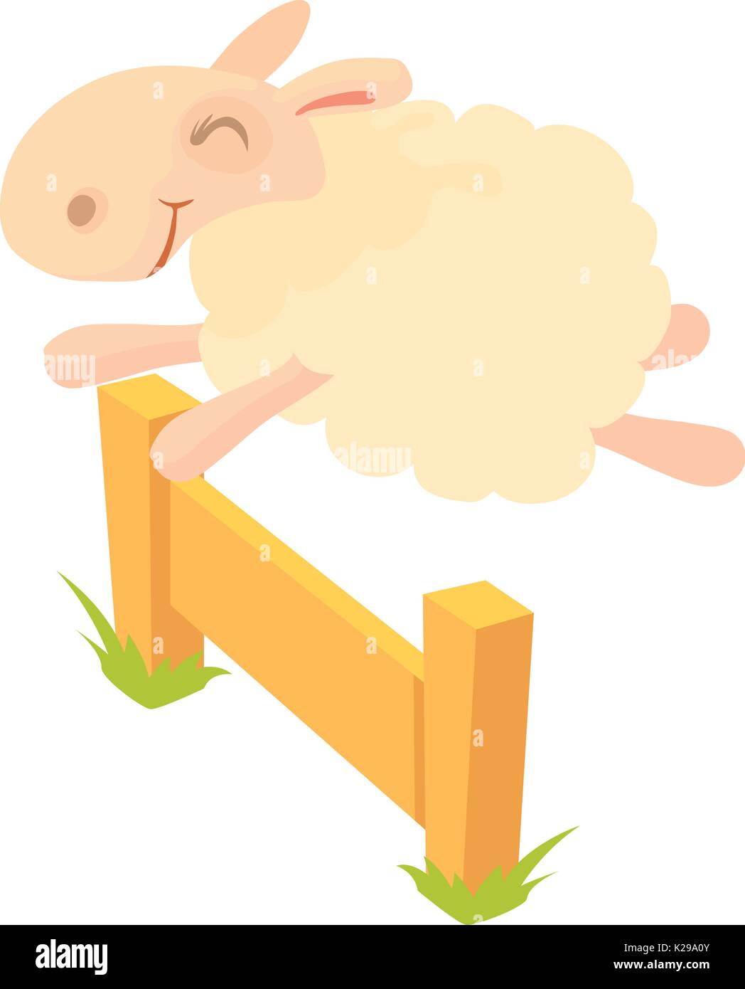 Sheep jumping over barrier icon, cartoon style Stock Vector Image & Art ...
