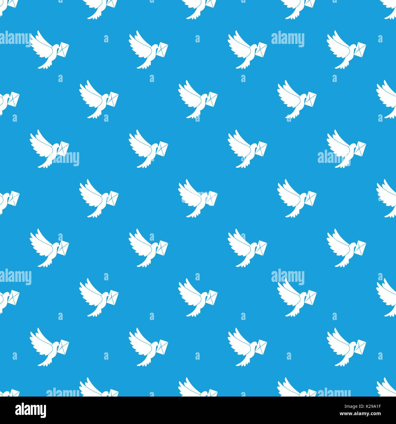 Dove carrying envelope pattern seamless blue Stock Vector Image & Art ...
