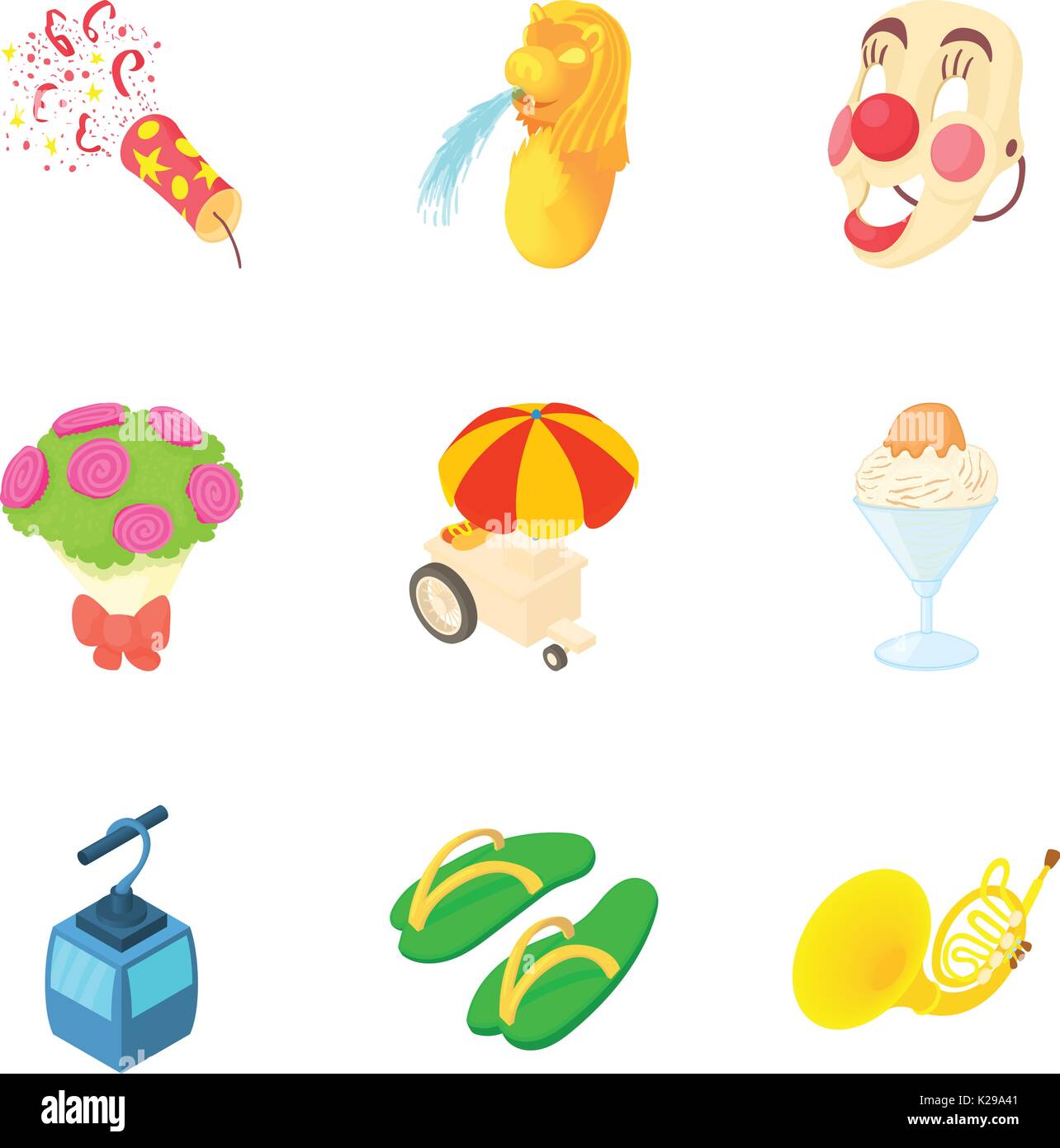 Stage icons set, cartoon style Stock Vector Image & Art - Alamy