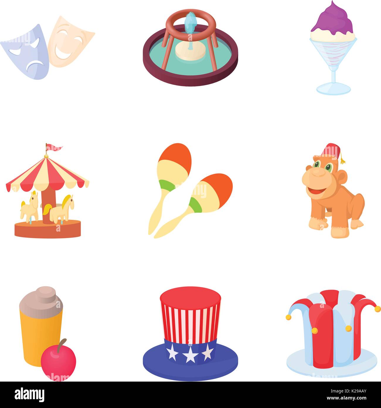 Theater icons set, cartoon style Stock Vector Image & Art - Alamy