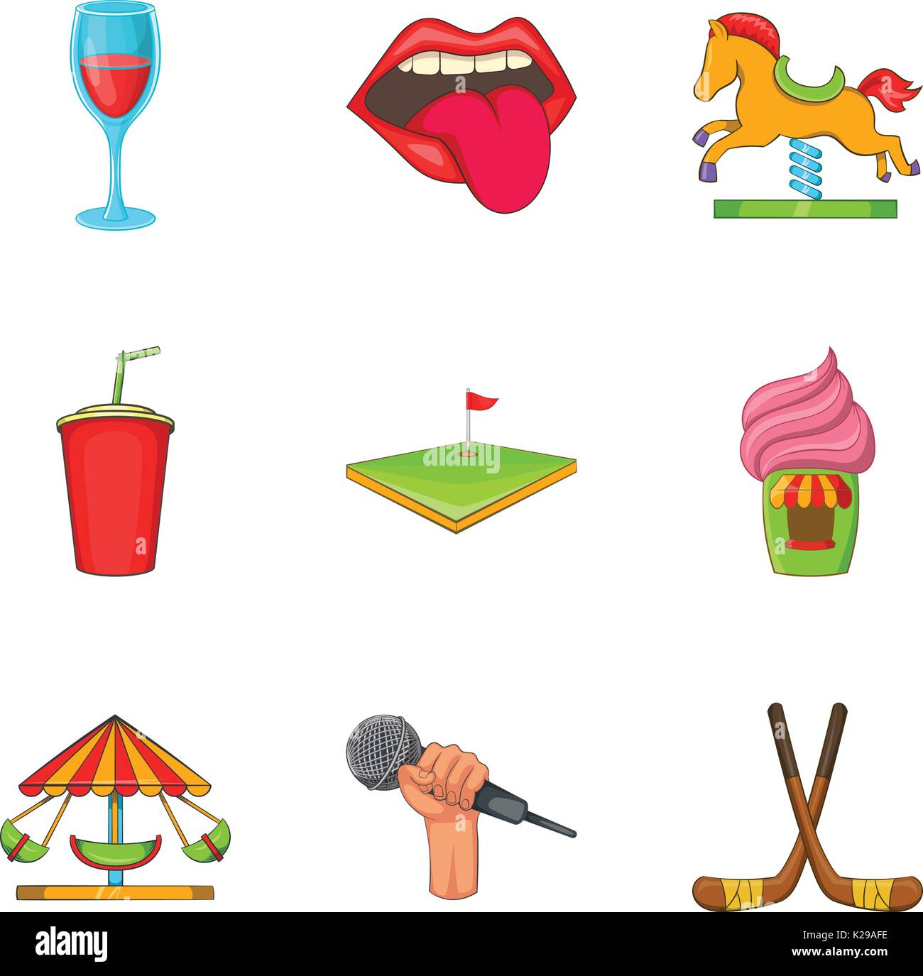 Singing icons set, cartoon style Stock Vector Image & Art - Alamy