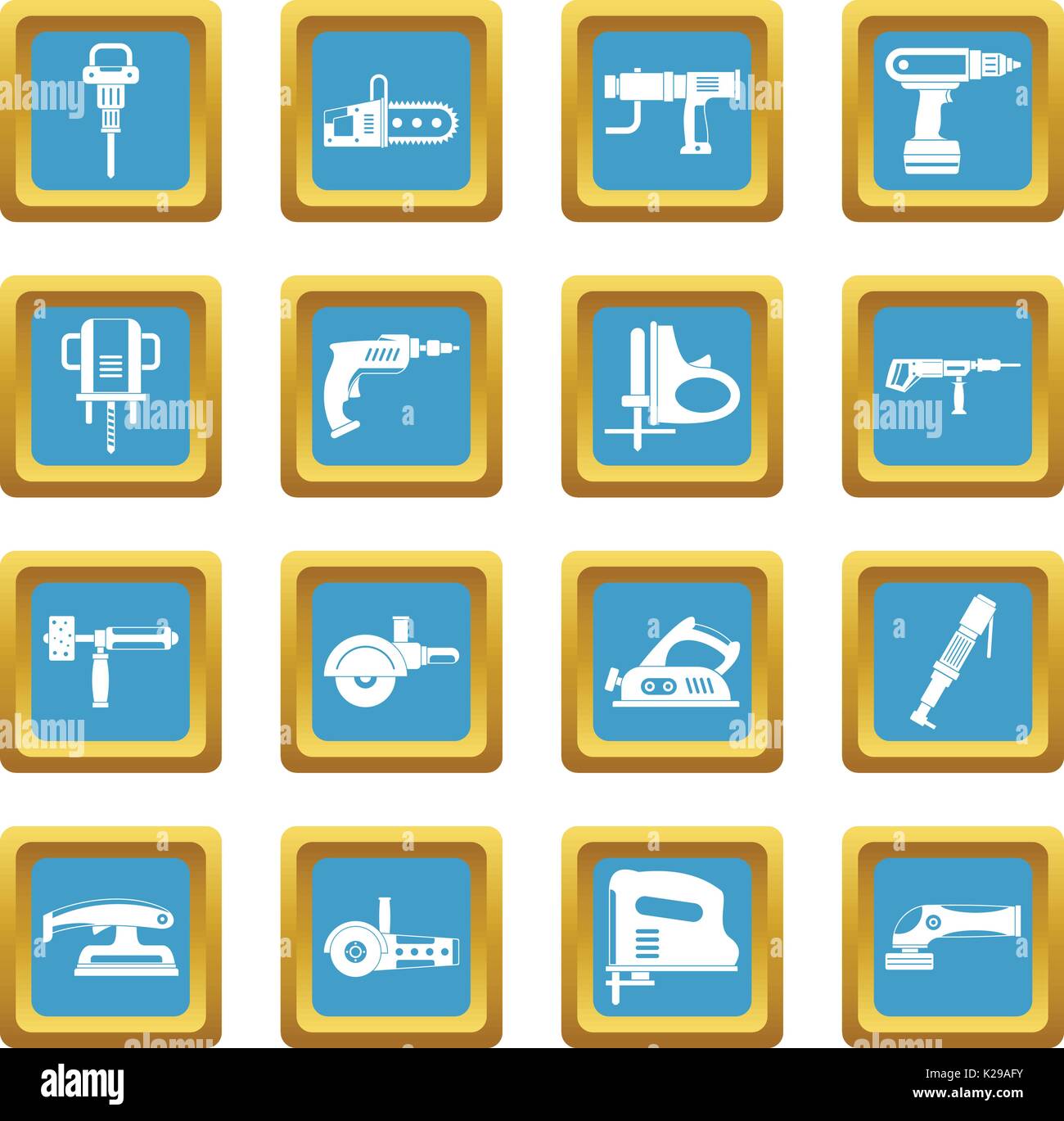 Electric tools icons azure Stock Vector Image & Art - Alamy