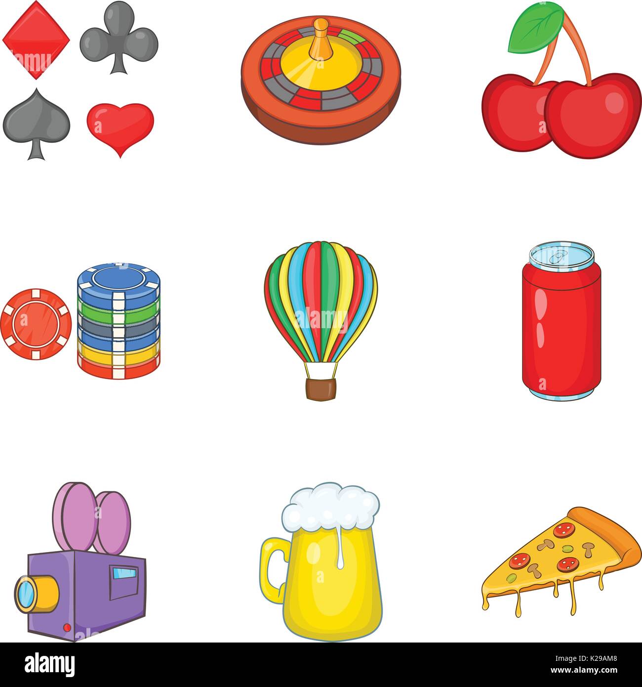 Distraction icons set, cartoon style Stock Vector Image & Art - Alamy