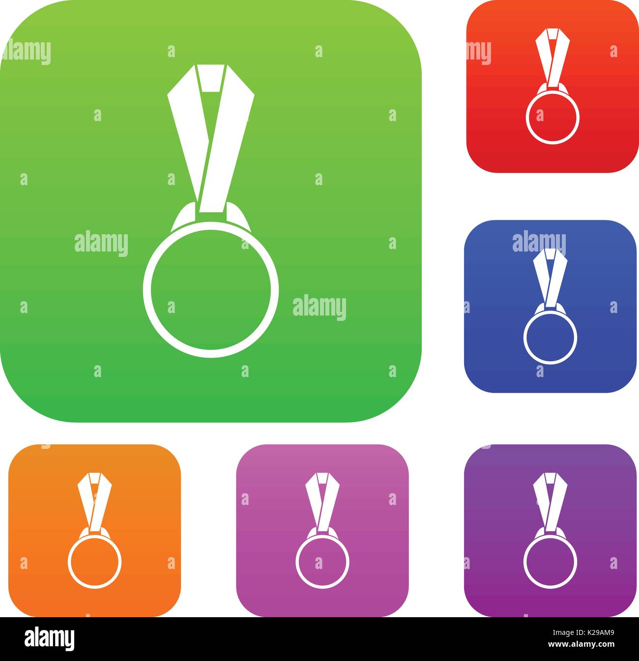 Round medal with ribbon set collection Stock Vector Image & Art - Alamy