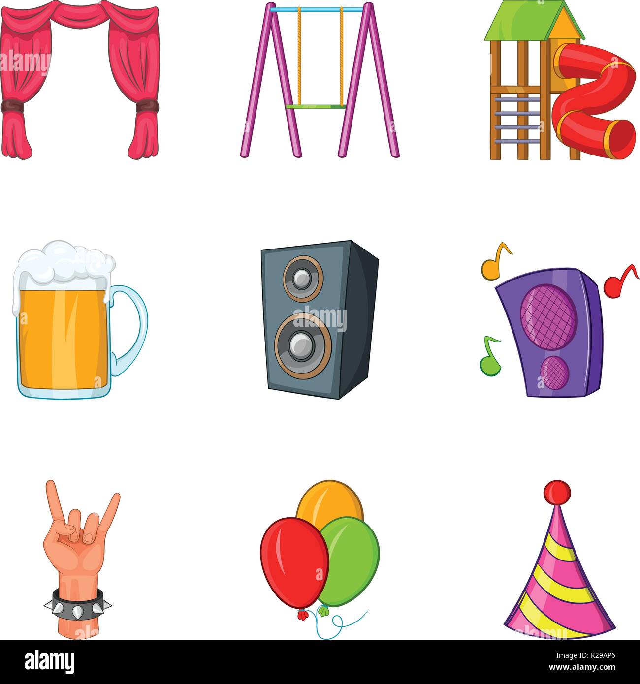 Musical performance icons set, cartoon style Stock Vector Image & Art ...