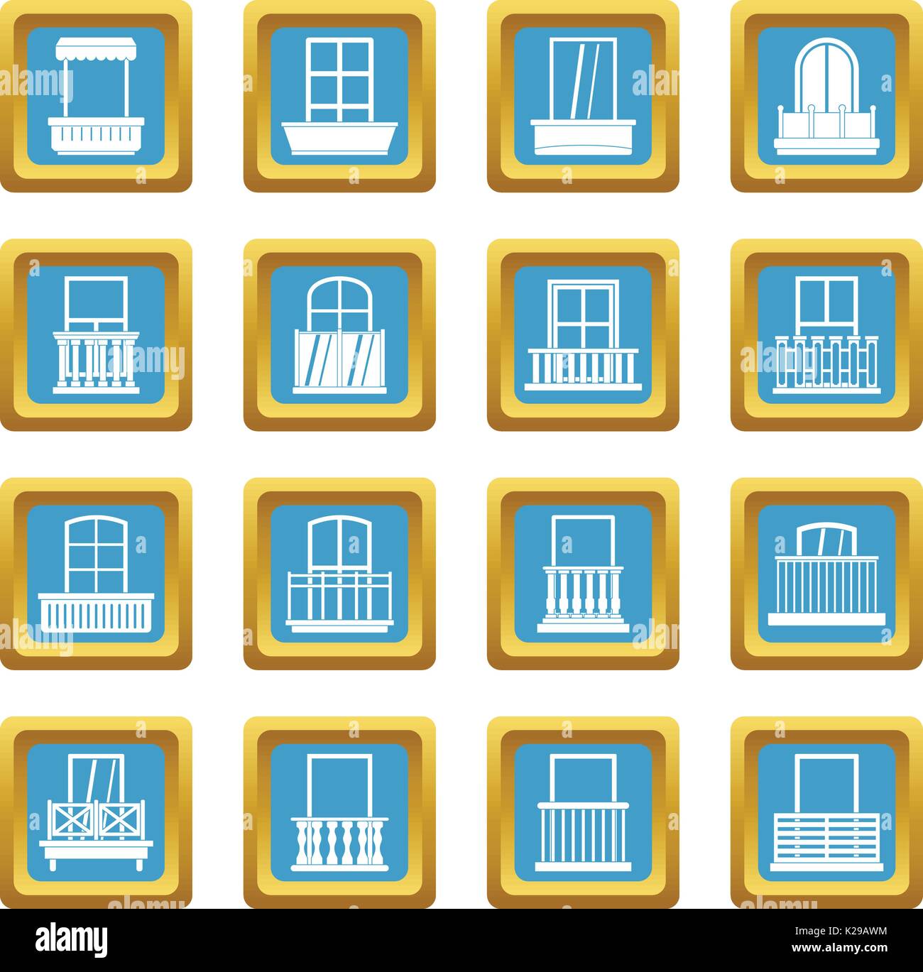 Window forms icons azure Stock Vector Image & Art - Alamy