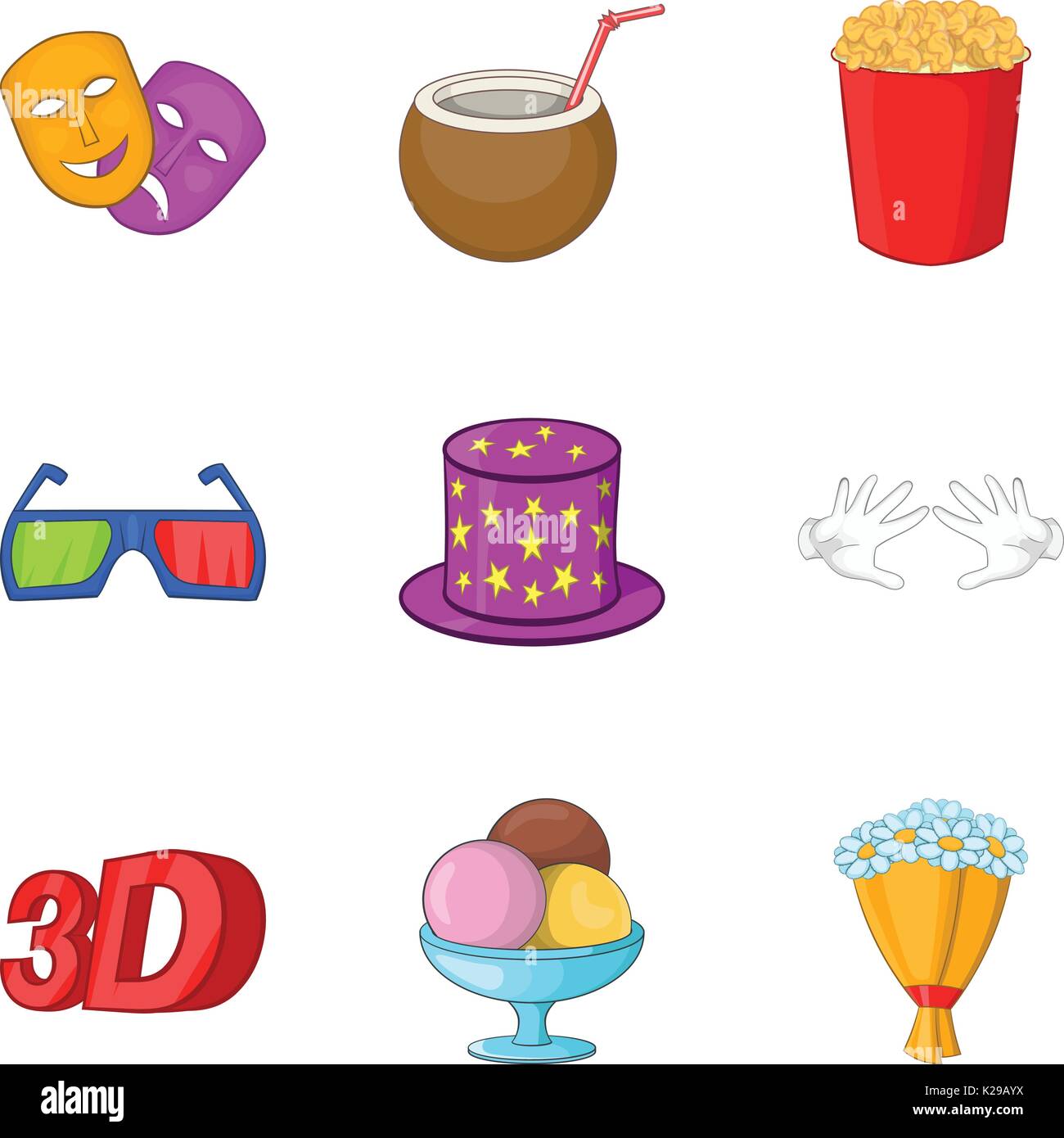 Picture show icons set, cartoon style Stock Vector Image & Art - Alamy