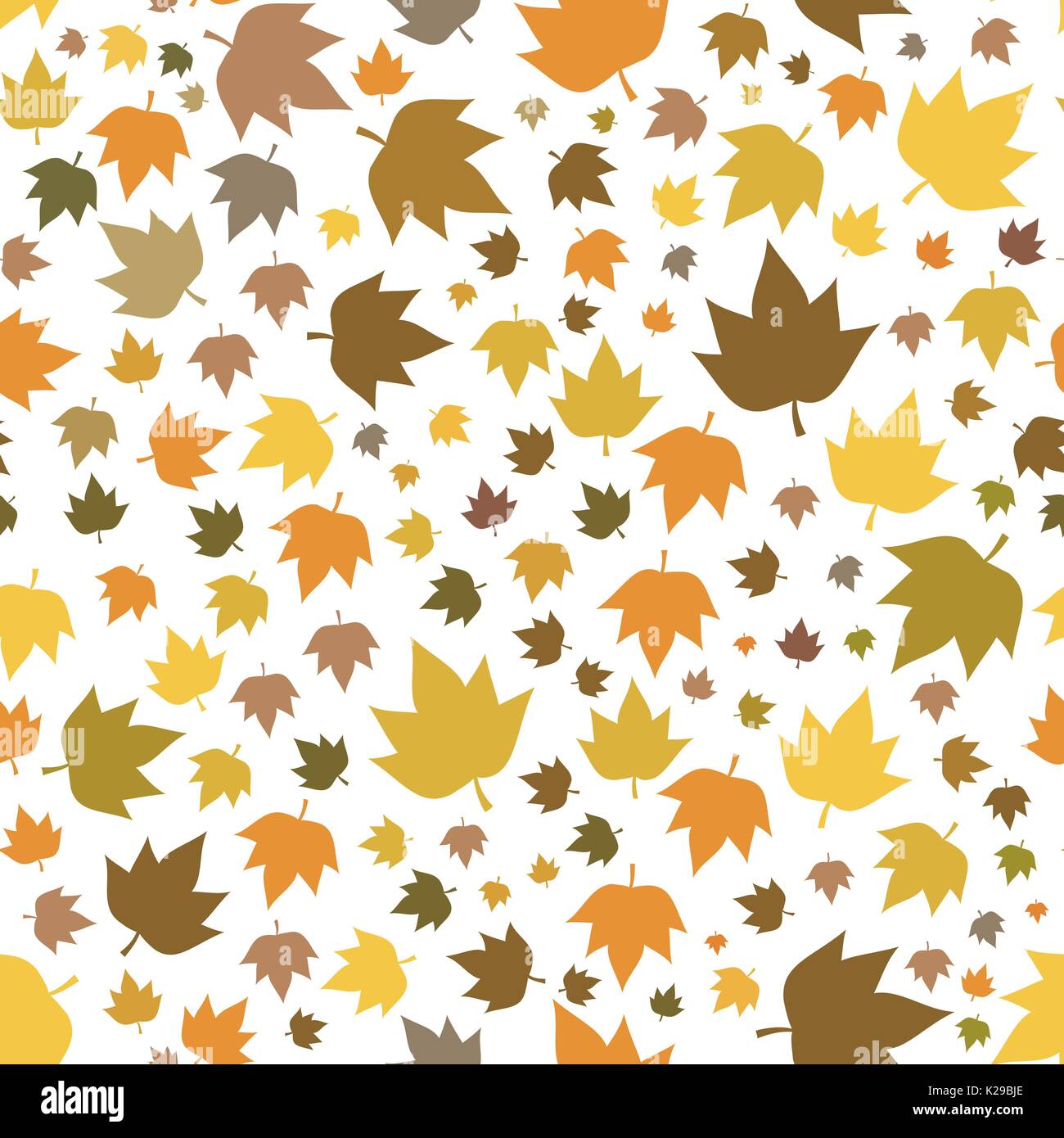 Autumn leaves seamless pattern for new background. Vector illustration ...