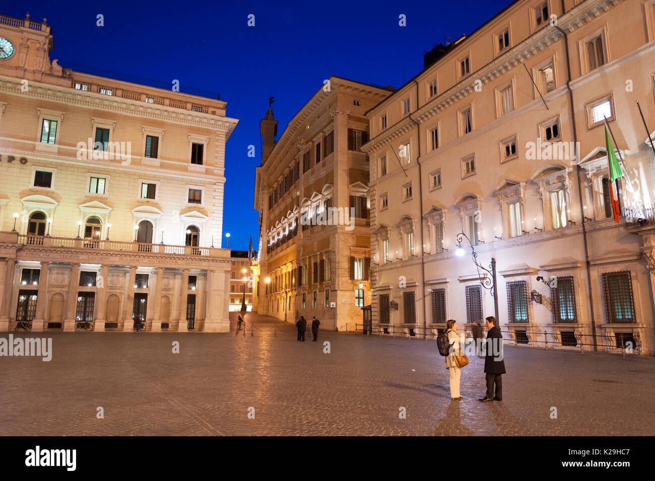 Colonna Place and Montecitorio Palace, Rome, Lazio, Italy Stock Photo ...