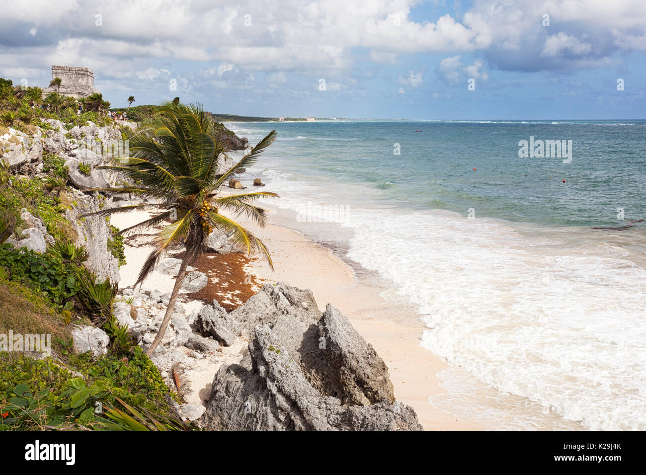 El Castillo Pyramid, Tulum archeological site, Tulum, Quintana Roo ...