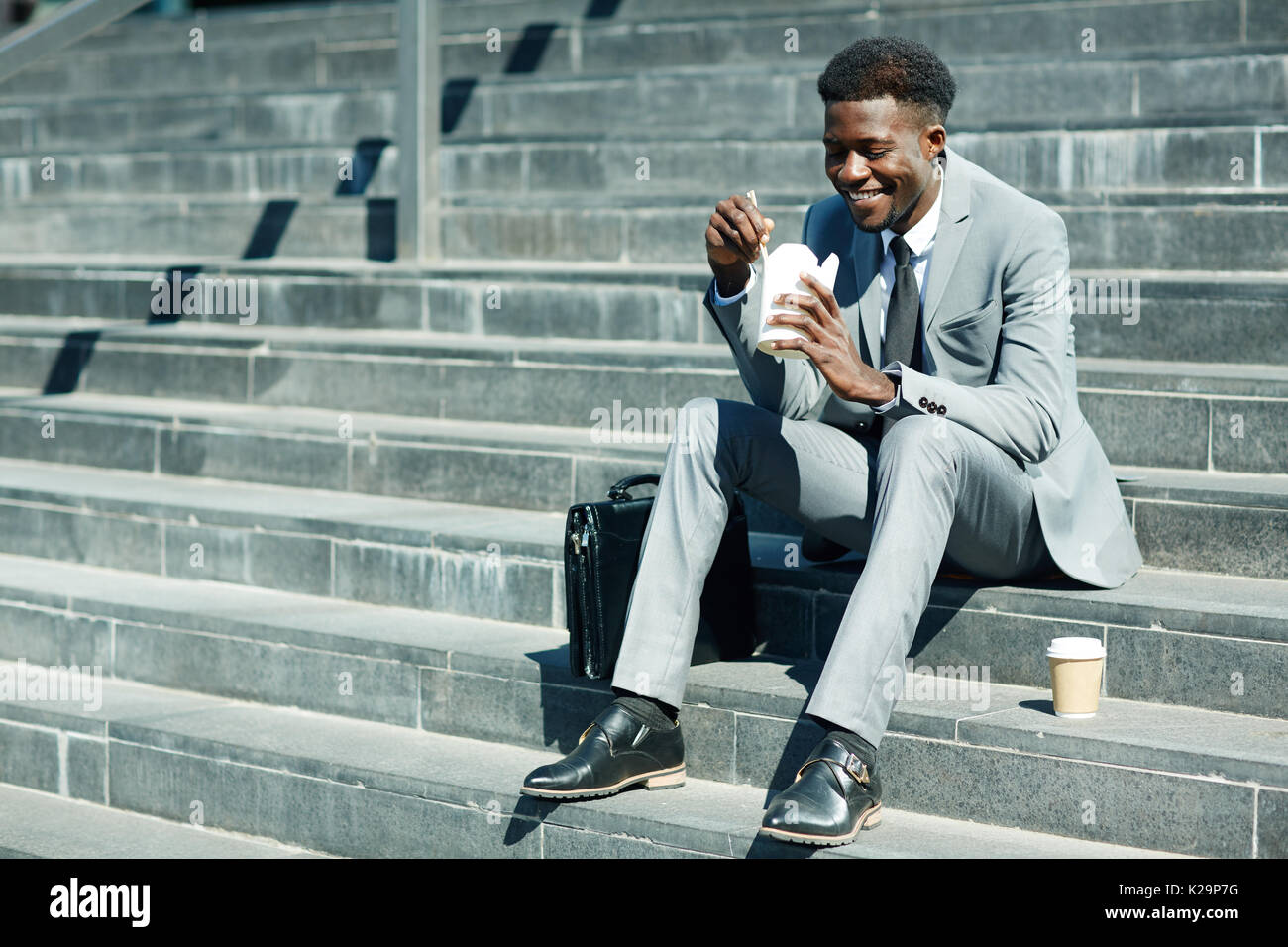 Man eating stairs hi-res stock photography and images - Alamy