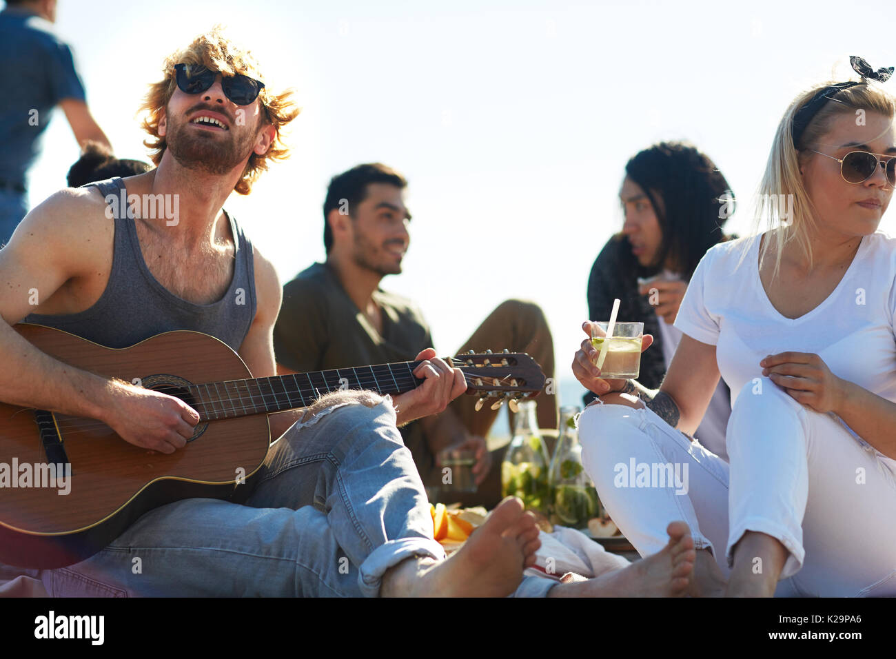 Chilling out with Friends Stock Photo - Alamy