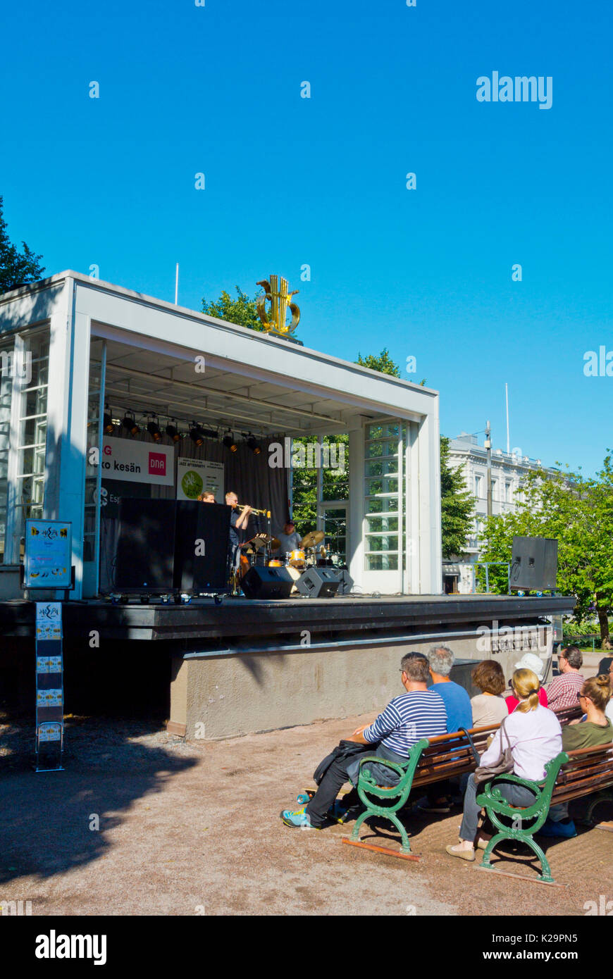 Jazz concert, Espan lava, stage in Esplanadinpuisto, the Esplanade park ...