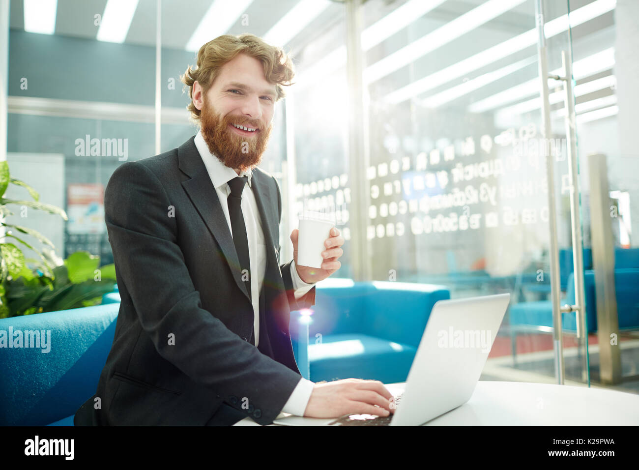 Employer at workplace Stock Photo - Alamy