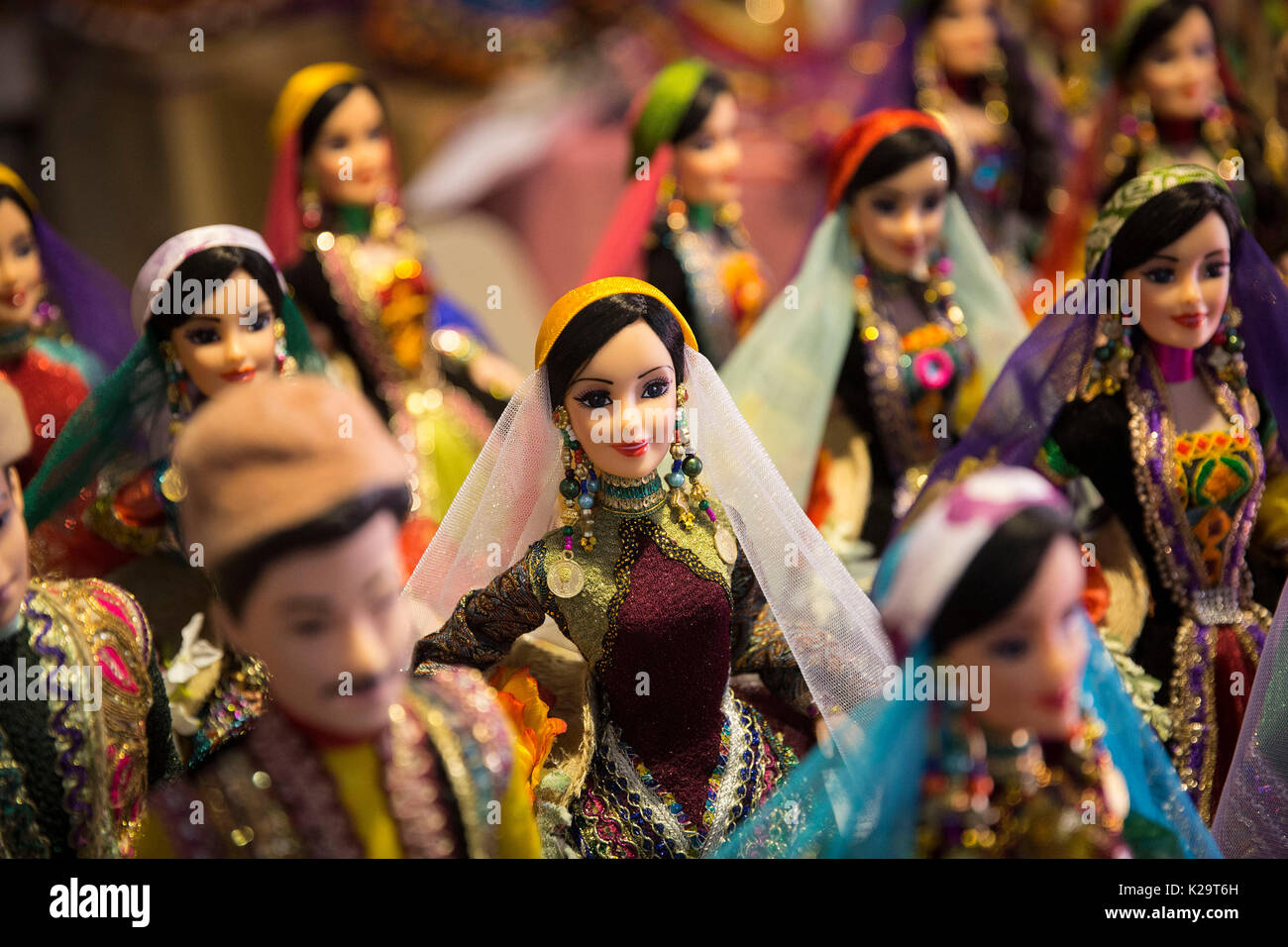 Tehran, Iran. 28th Aug, 2017. Iranian traditional dolls are displayed ...
