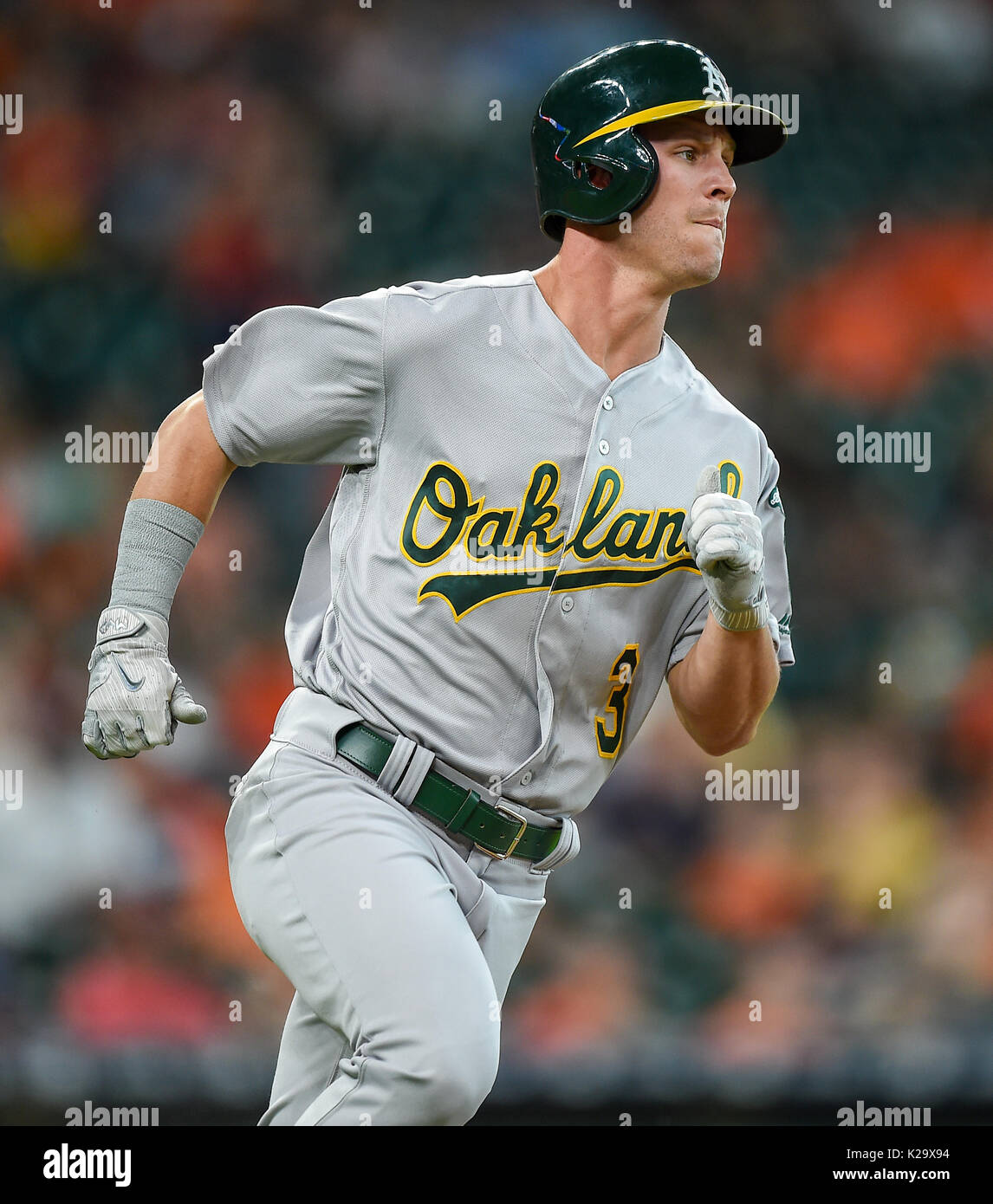 August 20, 2017: Oakland Athletics center fielder Boog Powell (3 ...