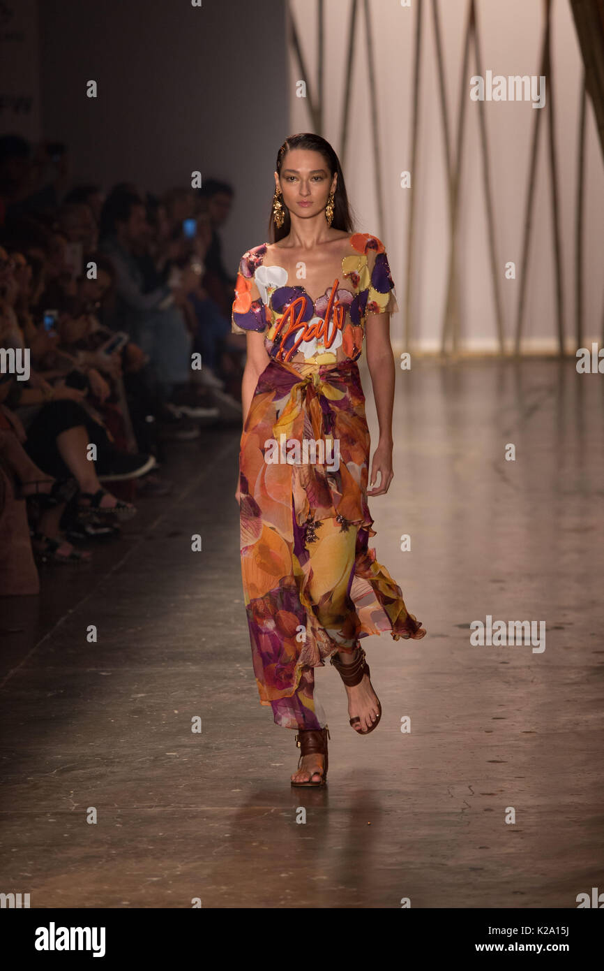 Sao Paulo, Brazil. 29th Aug, 2017. Model walks at Água de Coco runway ...