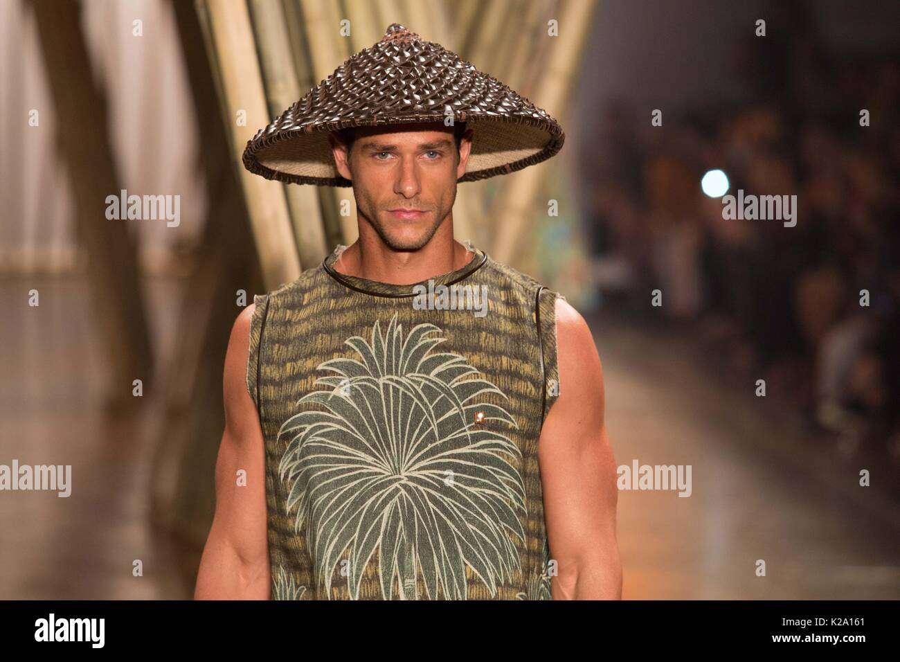 Sao Paulo, Brazil. 29th Aug, 2017. Model walks at Água de Coco runway ...
