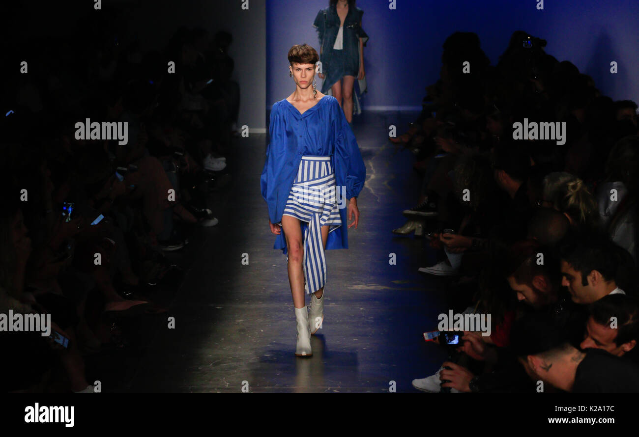 Sao Paulo, Brazil. 29th Aug, 2017. A model walks at Two Denim runway at ...