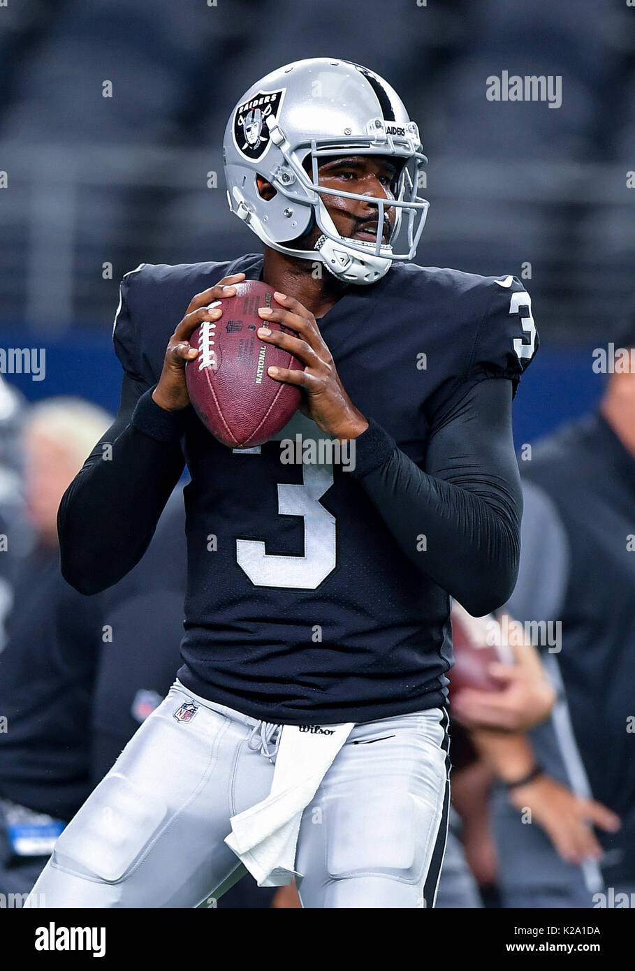 August 26th, 2017:.Oakland Raiders quarterback EJ Manuel (3) during an ...