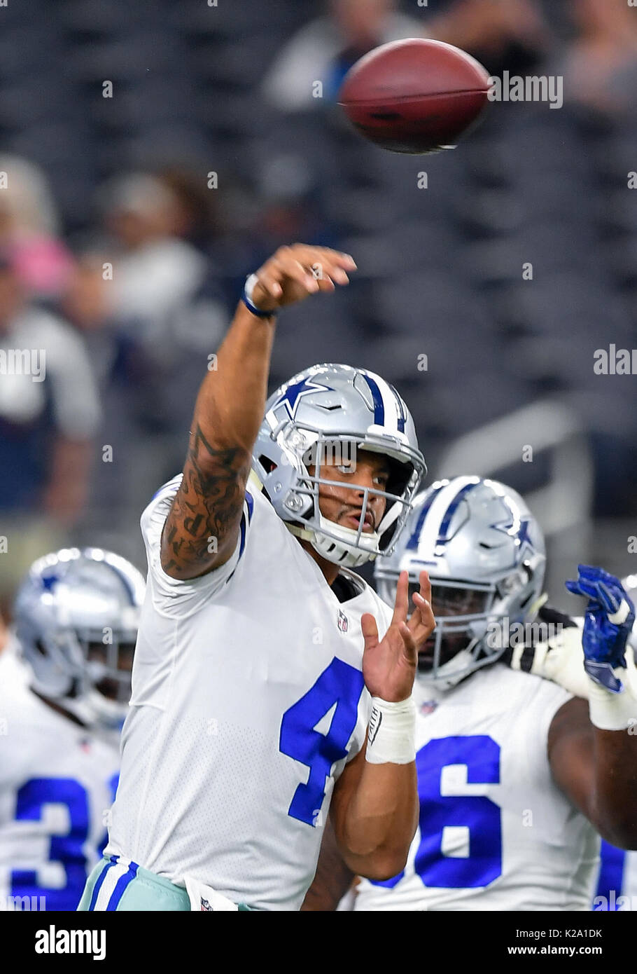 August 26th, 2017:.Dallas Cowboys quarterback Dak Prescott (4).during ...