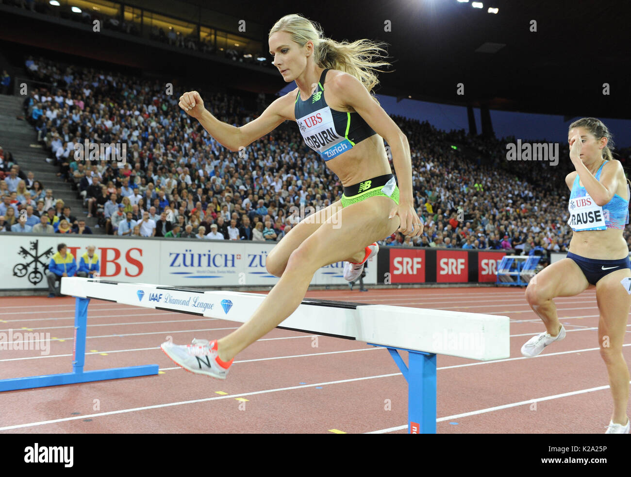 Emma Coburn (USA) places fourth in the women's steeplechase in 9:14.81 ...