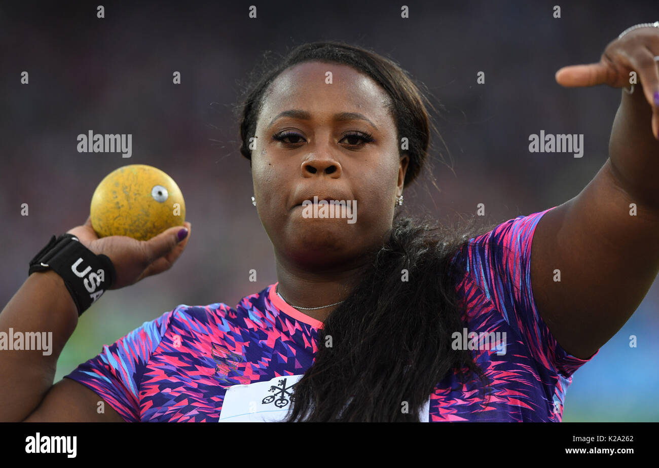 Michelle Carter (USA) places fourth in the women's shot put at 59-11¼ ...